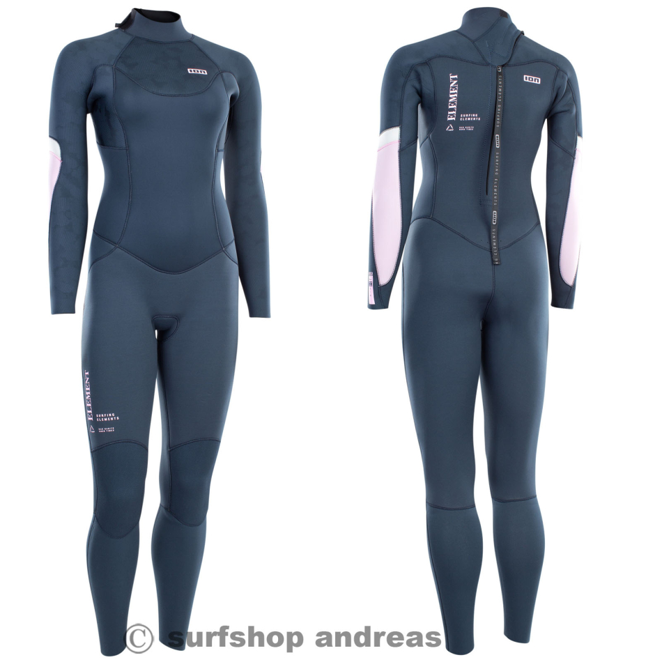 ION Wetsuit Element 5/4 BZ Dame Neoprenanzug Dark Blue - Andreas Surf ...